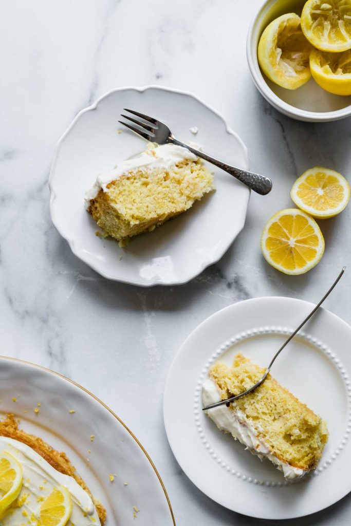 Single Layer Lemon Cake with Lemon Cream Cheese Frosting - Katiebird Bakes
